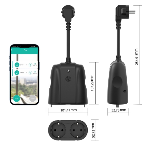 Outdoor Double Plug Sockets Waterproof IP44, Weatherproof Outdoor Plug ...