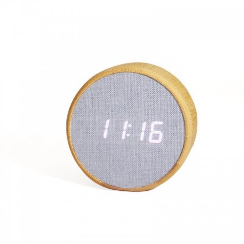 Multi-function LED Digital Table Clock with Temperature Bamboo Alarm ...