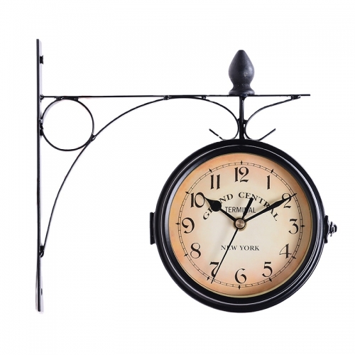 Iron Double Face Classic Wall Watch Clocks Fashion Indoor Decorative ...