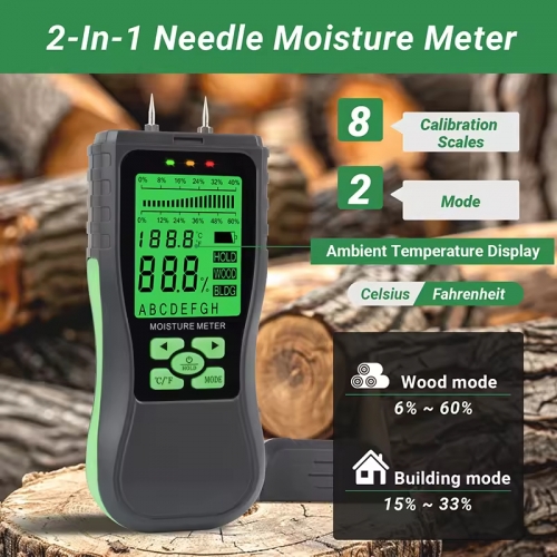 HY16B New Brand Portable Digital Wood Moisture Tester Buildings Wall ...