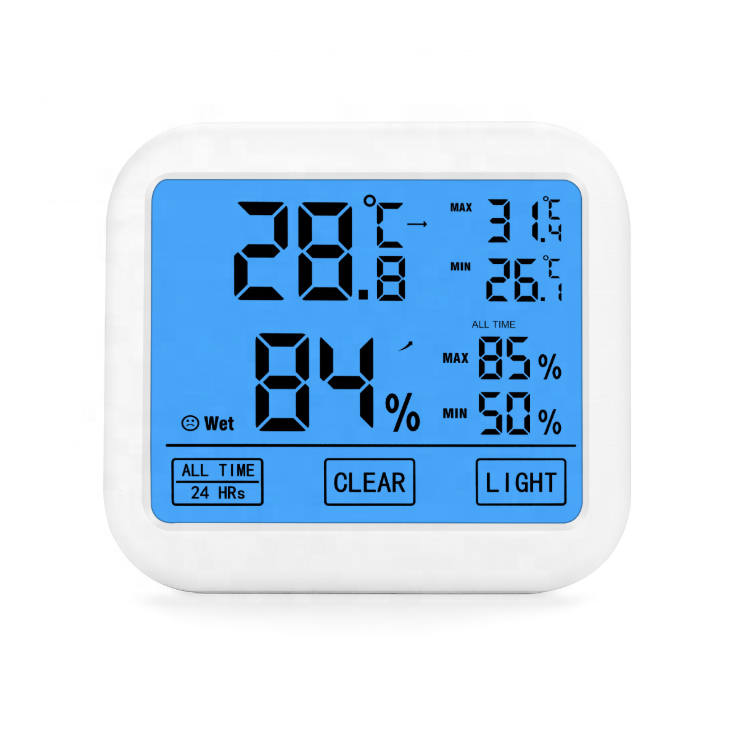 Indoor Touch Screen Hygrometer Wall Magnet Thermo Hygrometer Digital ...
